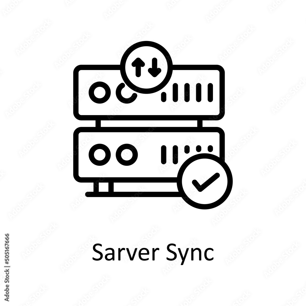 Server Sync vector outline Icon Design illustration. Artificial ...