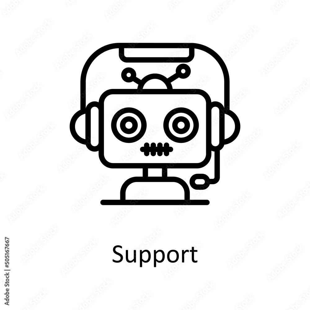 Support vector outline Icon Design illustration. Artificial ...