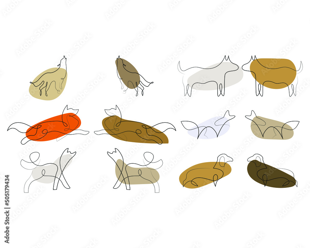 dog outline hand drawn Stock Vector | Adobe Stock