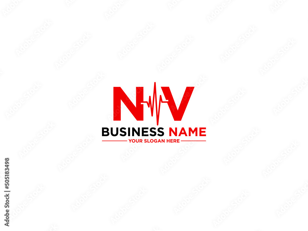 Simple NV Logo Icon, Letter Nv vn Letter Logo Image Vector For Heart ...