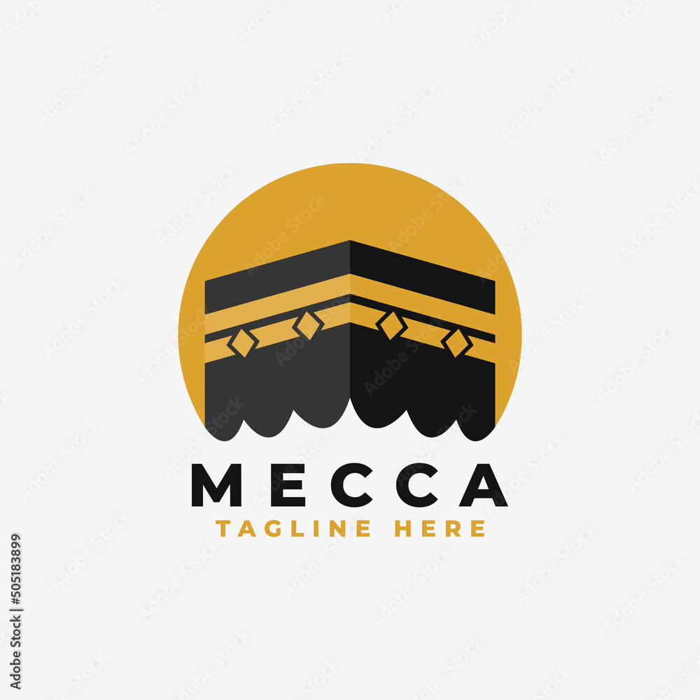 Mecca Kaaba logo vector illustration design template inspiration, Kaaba ...