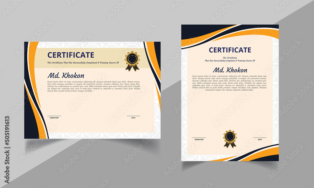 Creative Certificate Design Templates Stock Vector | Adobe Stock