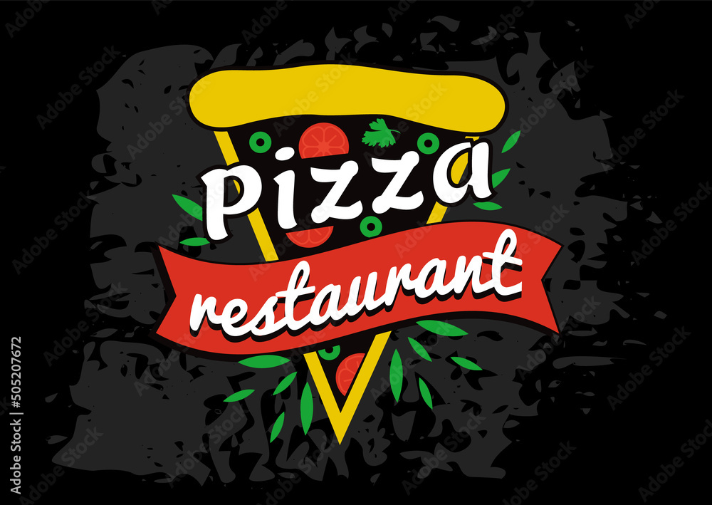 Pizza logo template, emblem for cafe, restaurant or food delivery ...