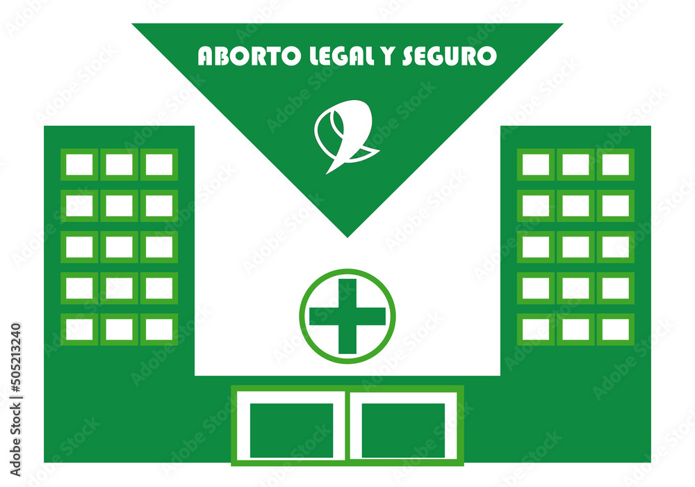 Derecho al aborto legal y seguro en hospitales. Pañuelo verde con el ...