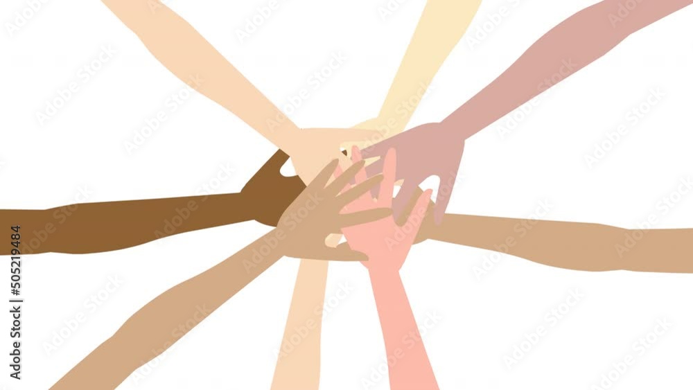 People putting their hands together. Teamwork support partnership ...