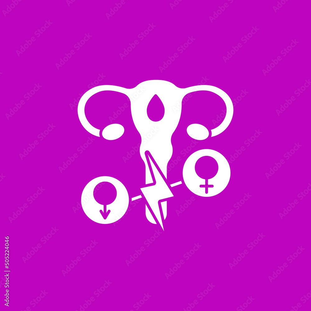 Hormone imbalance glyph icon. Changeable hormones. Instability. Pain ...
