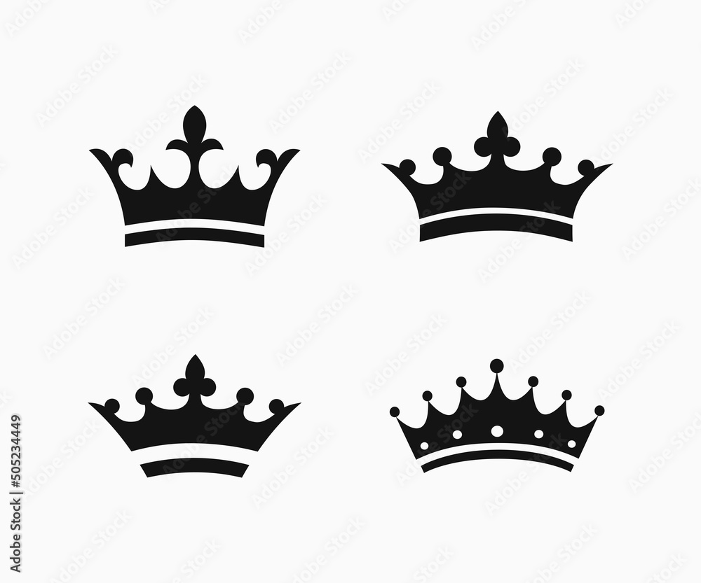 Crown Icon Set Vector Royal Crown Icons Set Crown Vector Set Stock