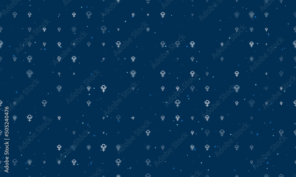 Seamless background pattern of evenly spaced white astrological pluto ...