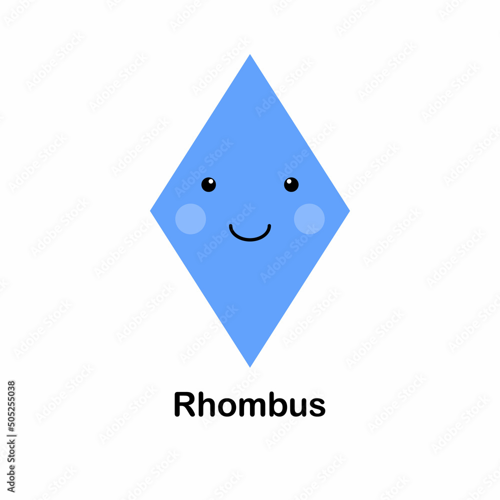 geometry funny rhombus shape for preschool kids. vector illustration ...