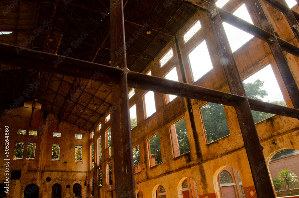 Construction of the central sugar mill, former sugar factory, in the ...