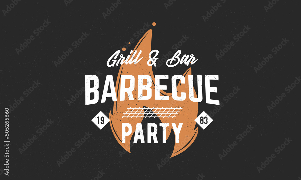 Barbecue party logo. Steak House, Grill, barbecue restaurant poster ...