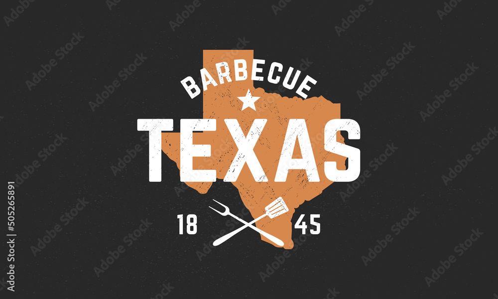 Texas Barbecue logo. Steak House, barbecue restaurant poster. BBQ ...