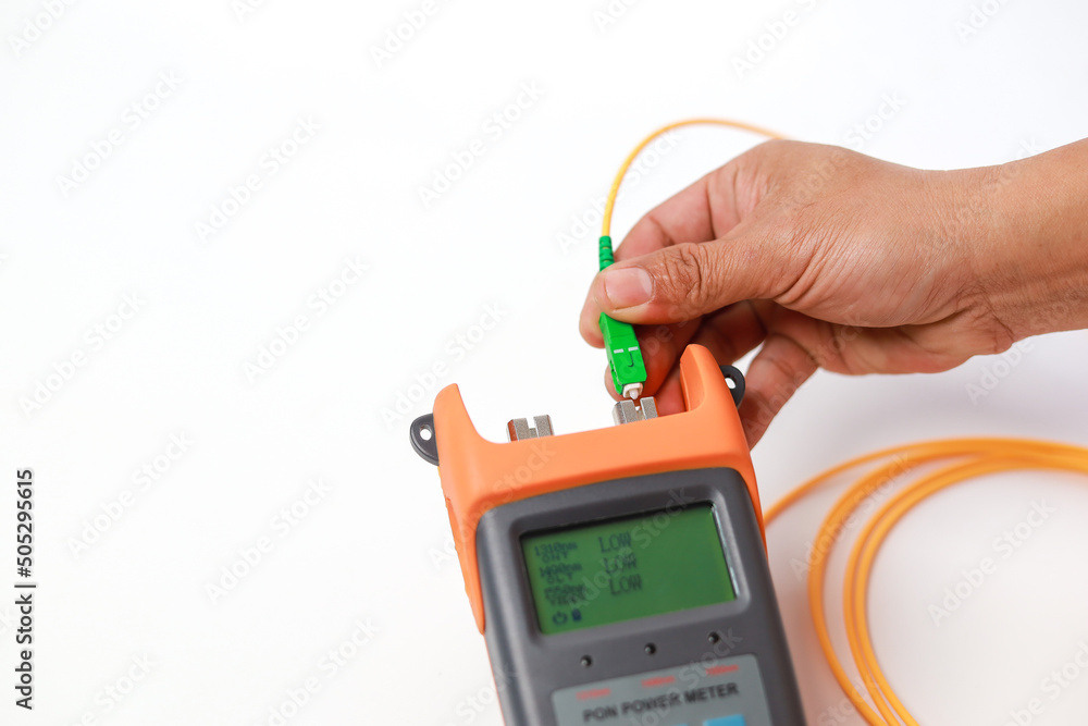 Professional testing of fiber optic connections. Measurement of the ...