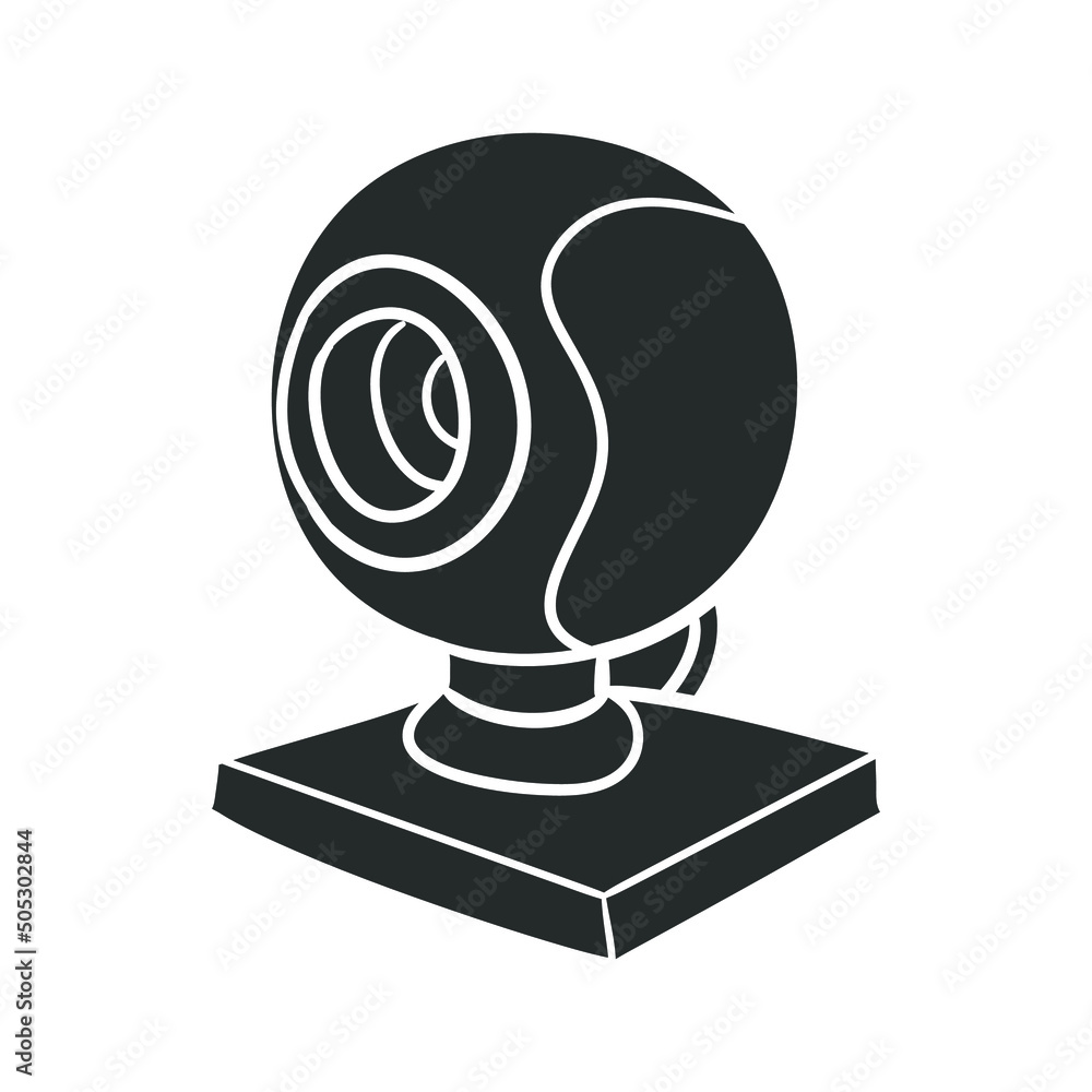 Web Cam Icon Silhouette Illustration. Internet Vector Graphic Pictogram ...