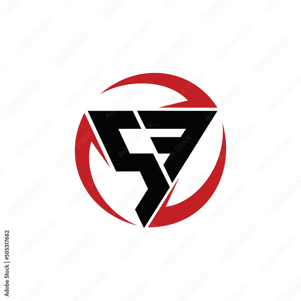 FS Triangle Modern Logo Circle Monogram Design. SF Vector Super Hero ...