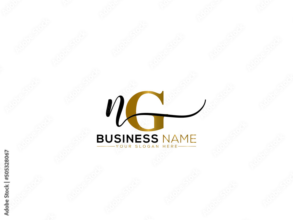 Signature NG Logo, Letter Ng gn Signature Logo Icon Vector Image Design ...