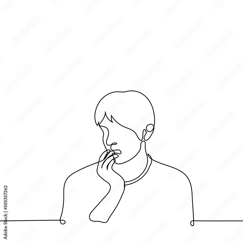 man in horror opened his mouth and put his fingers, he is horrified or ...