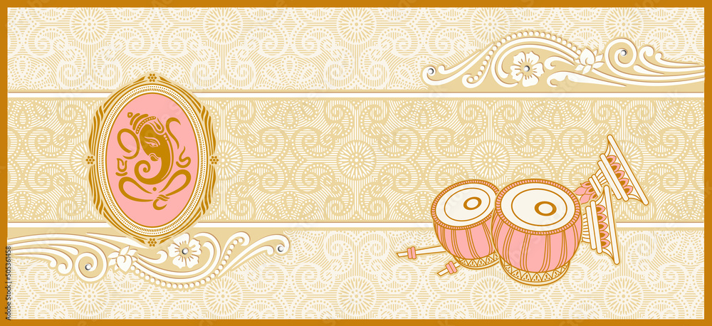 Indian wedding invitation card design. Vector illustration. Stock ...