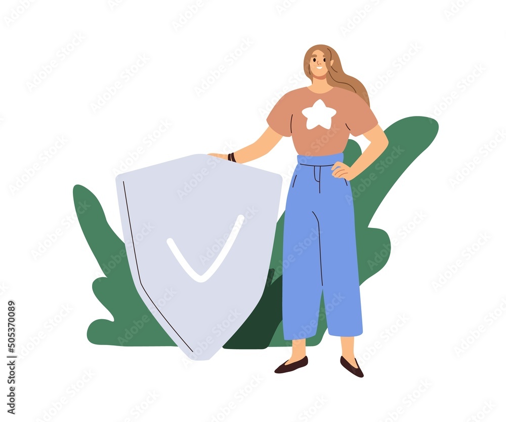 Poster Person with shield and checkmark – Wall Art | UkPosters