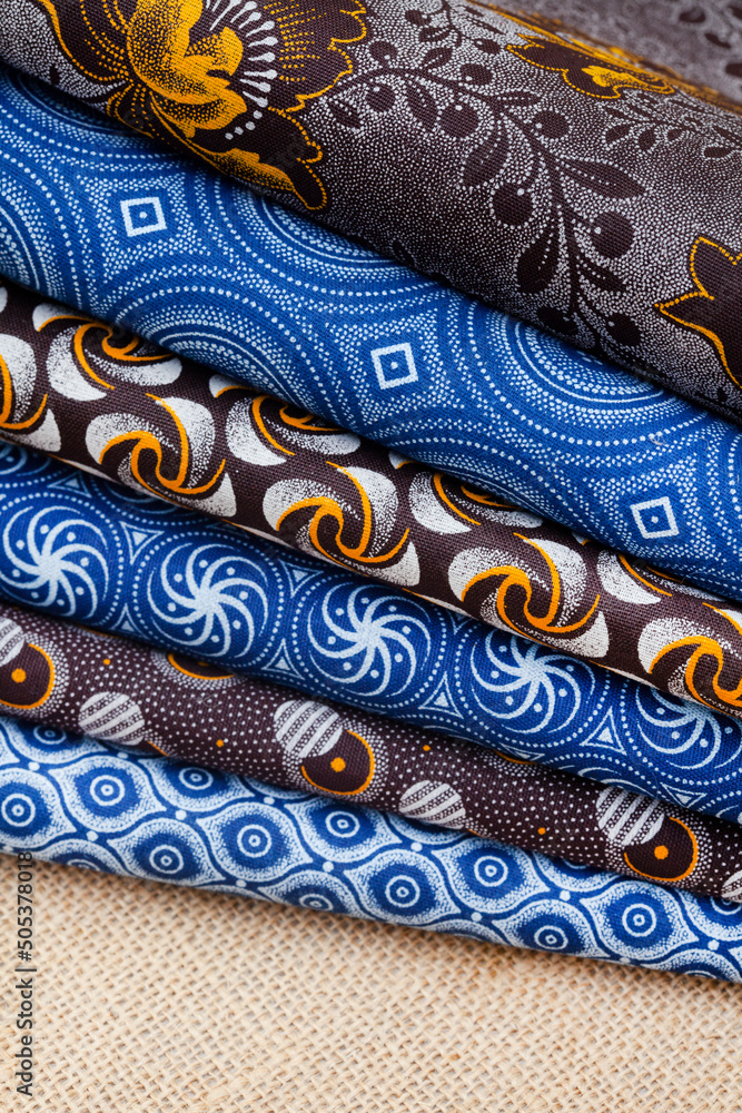 Shwe shwe, an iconic printed cotton fabric from South Africa Stock ...