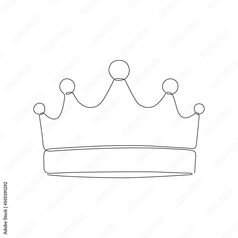 Crown royal symbol of king, continuous single one line drawing. Crown ...