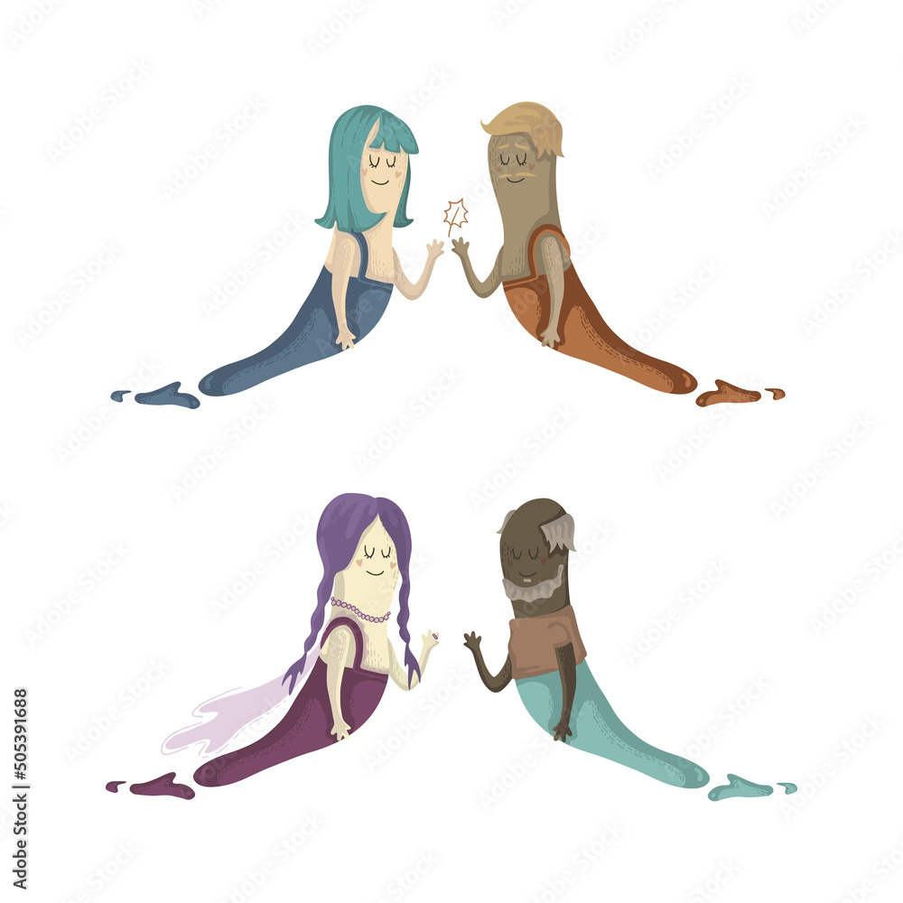 Cute ghost character. Or a worm. Unique hairstyle and cute colors. In ...