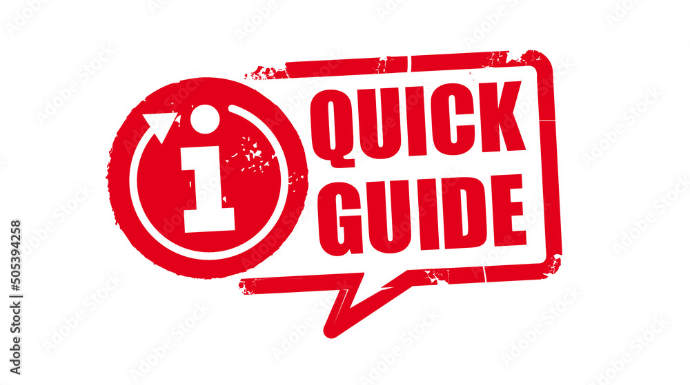 Vetor de Quick Guide sign - red grunge rubber stamp on white background ...