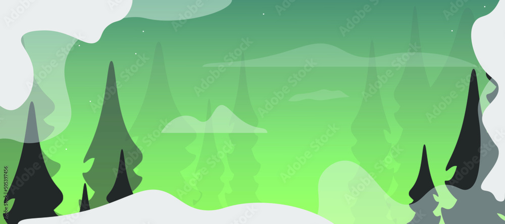 Forest background with trees and clouds, with parallax effect. Vector ...