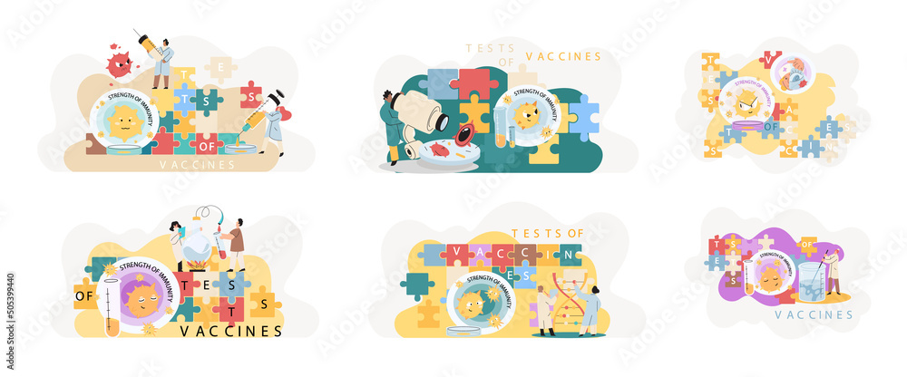 Antivirus vaccine. Scientists conducting scientific researches ...
