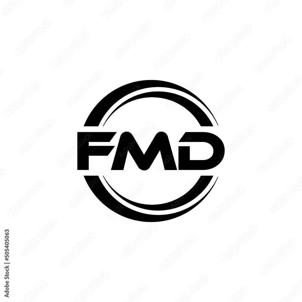 FMD letter logo design with white background in illustrator, vector ...