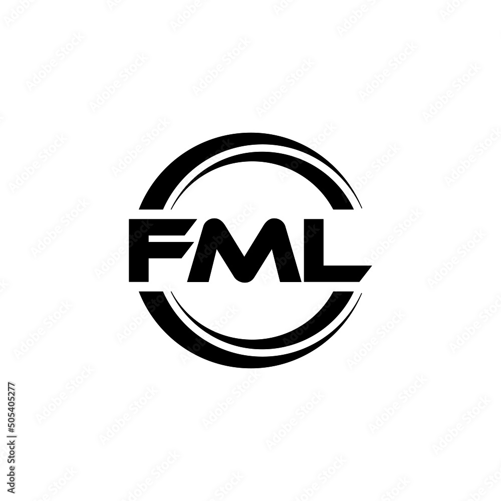 FML letter logo design with white background in illustrator, vector ...
