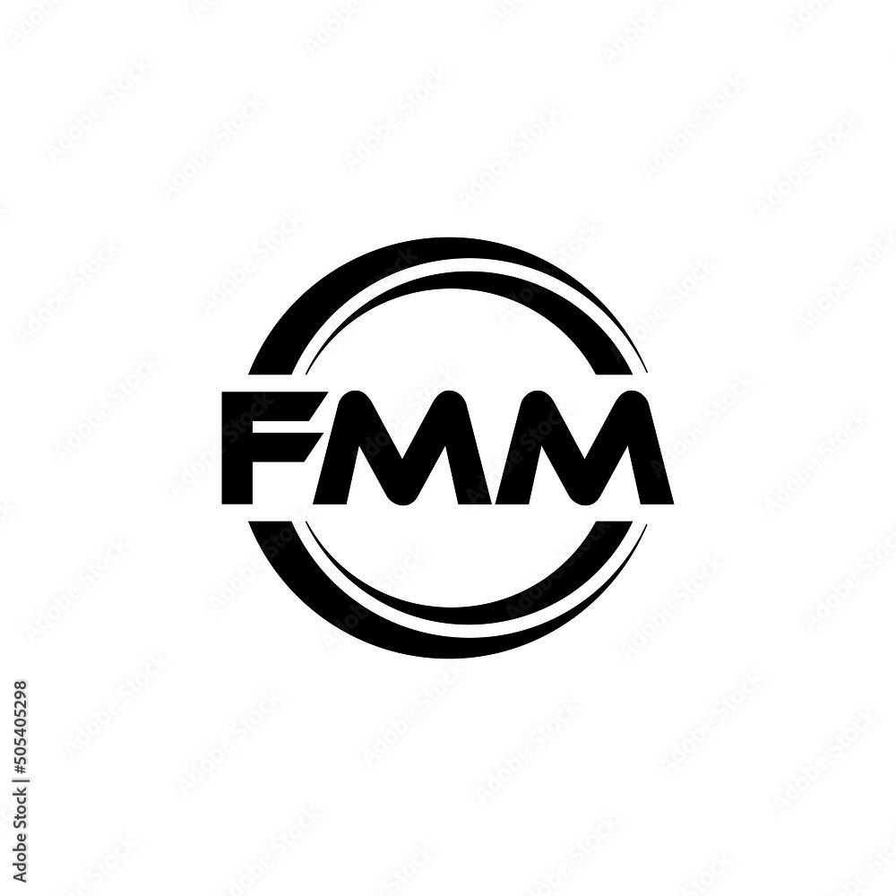 FMM letter logo design with white background in illustrator, vector ...