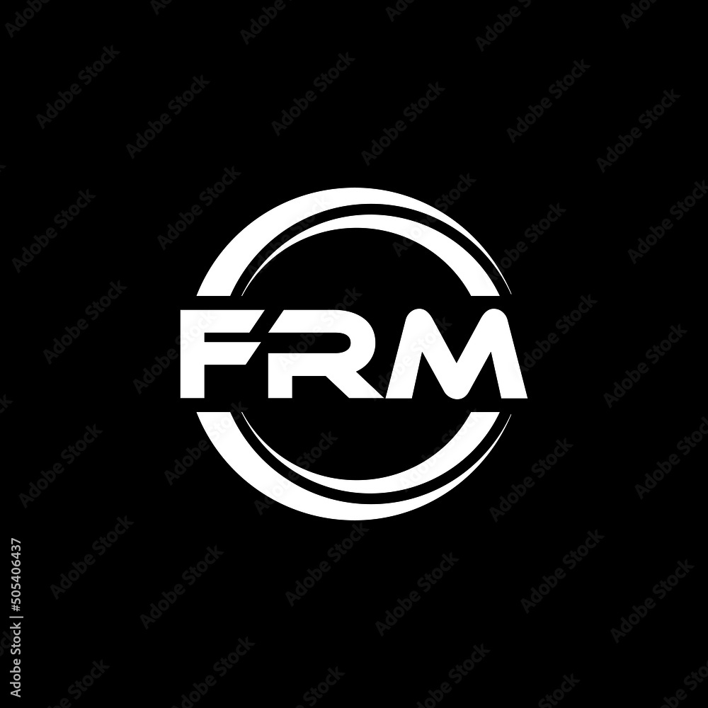 FRM letter logo design with black background in illustrator, vector ...