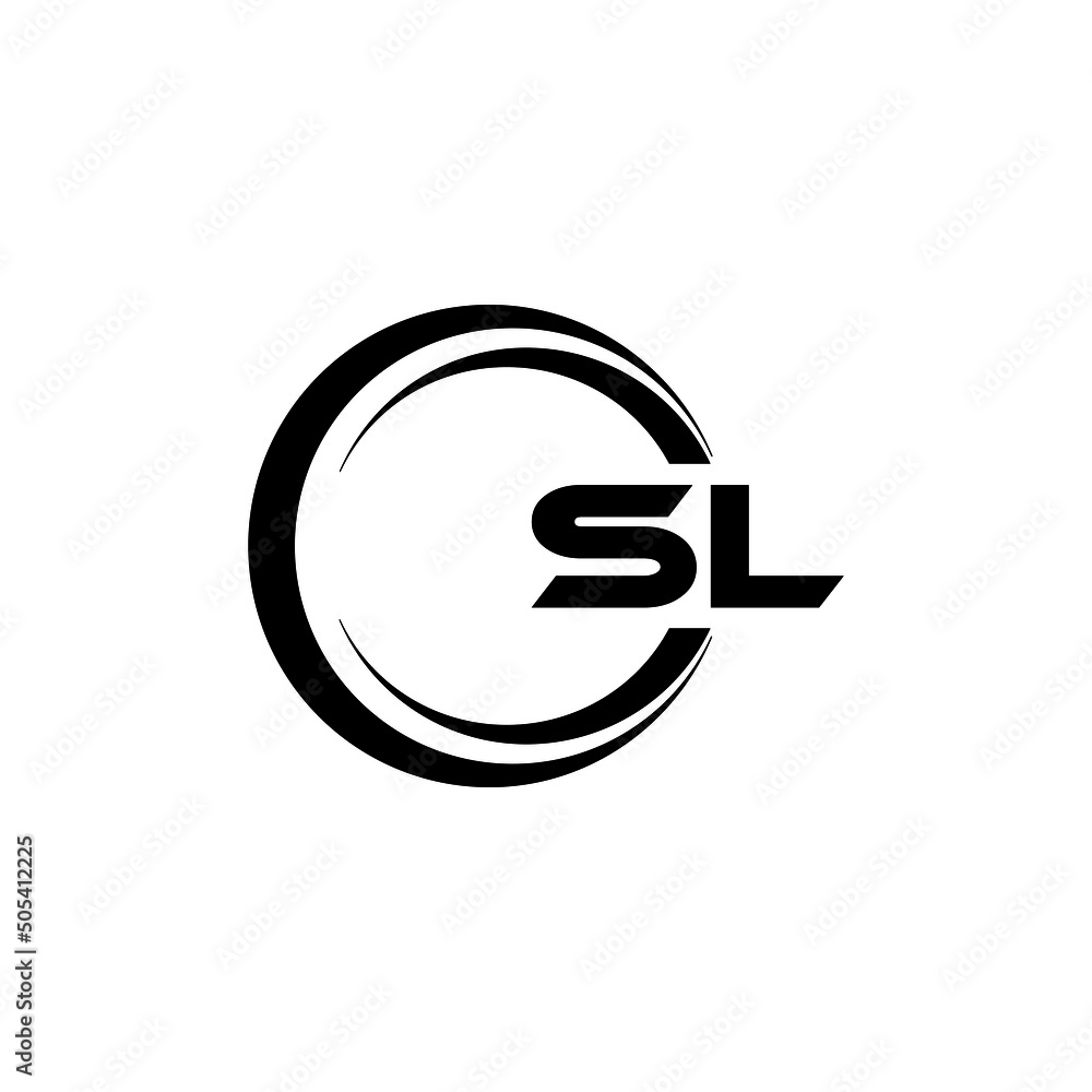 SL letter logo design with white background in illustrator, vector logo ...