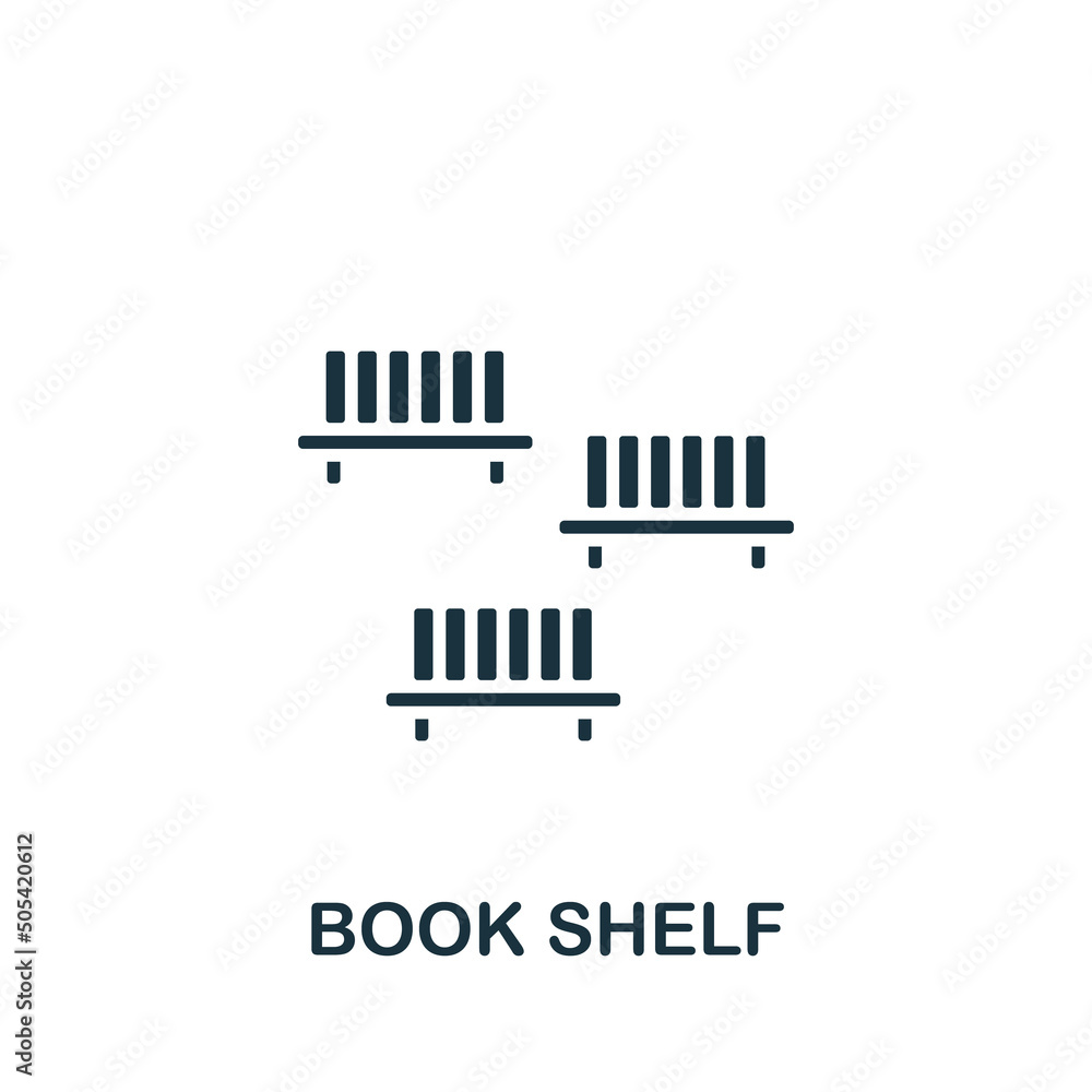 Book Shelf icon. Monochrome simple Interior Furniture icon for ...