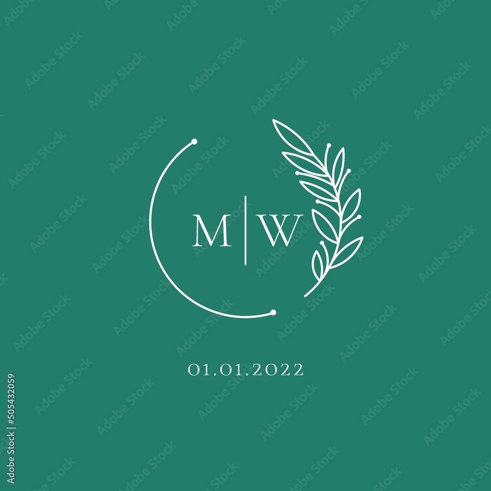 Initial letter MW wedding logo design ideas Stock Vector | Adobe Stock