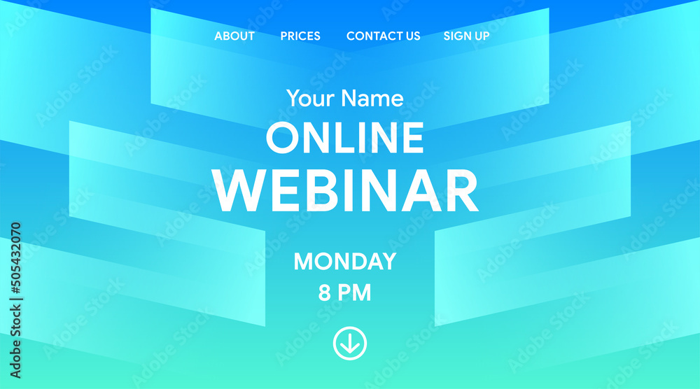 online webinar vector template blue background for business meeting ...