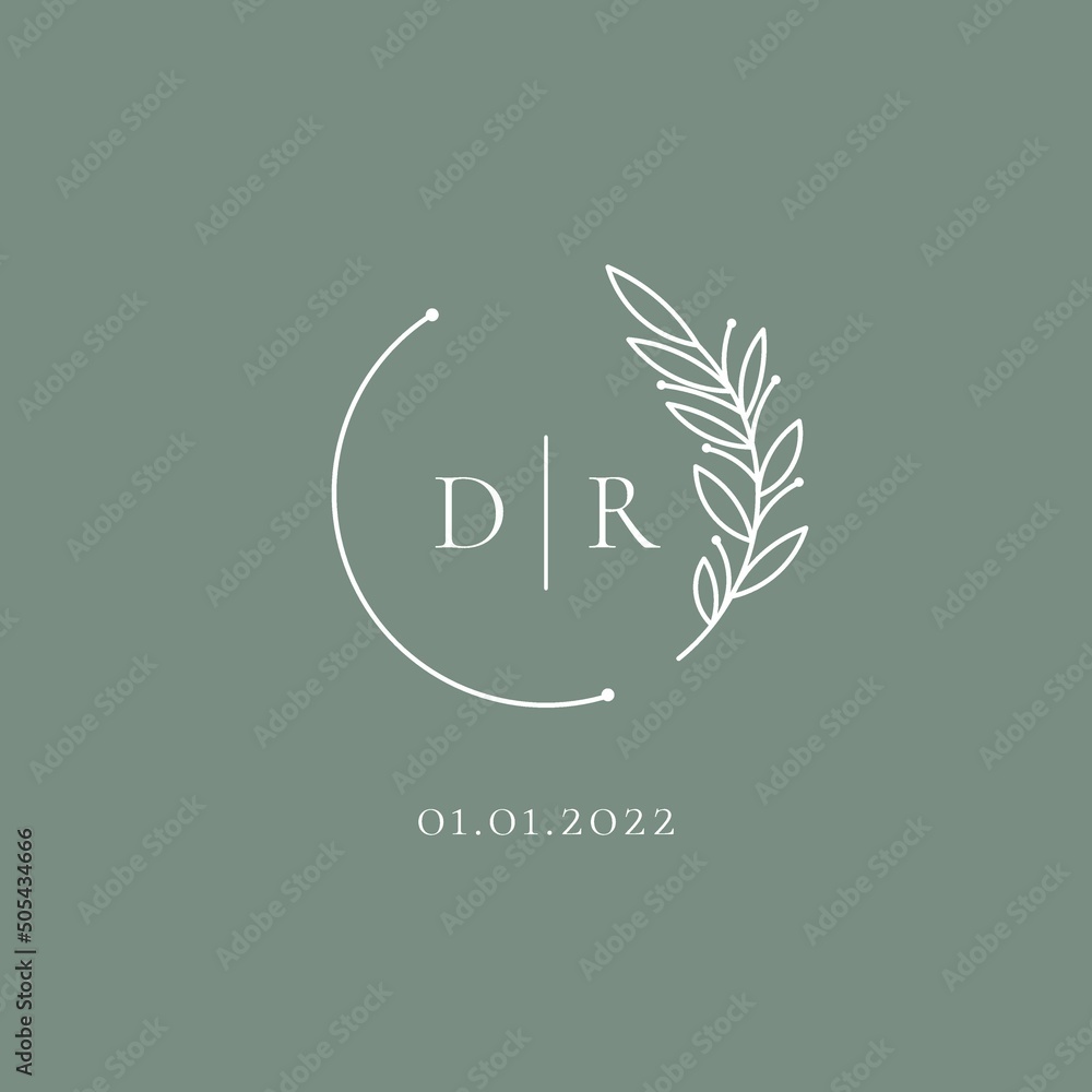 Initial letter DR wedding logo design ideas Stock Vector | Adobe Stock