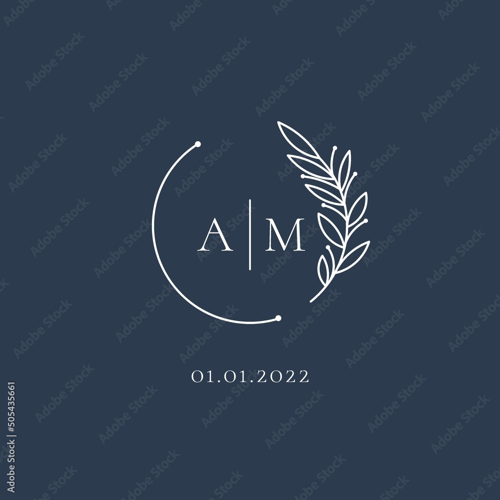 Initial letter AM wedding logo design ideas Stock Vector | Adobe Stock