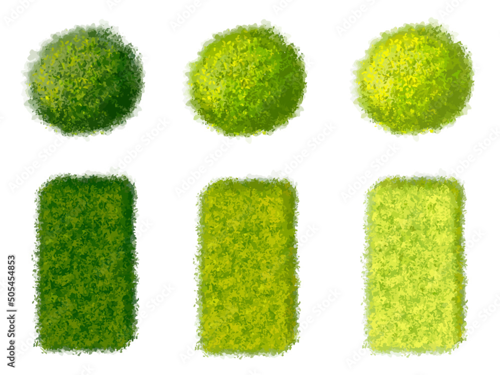 Vector green grass or tree top view isolated on white background for ...