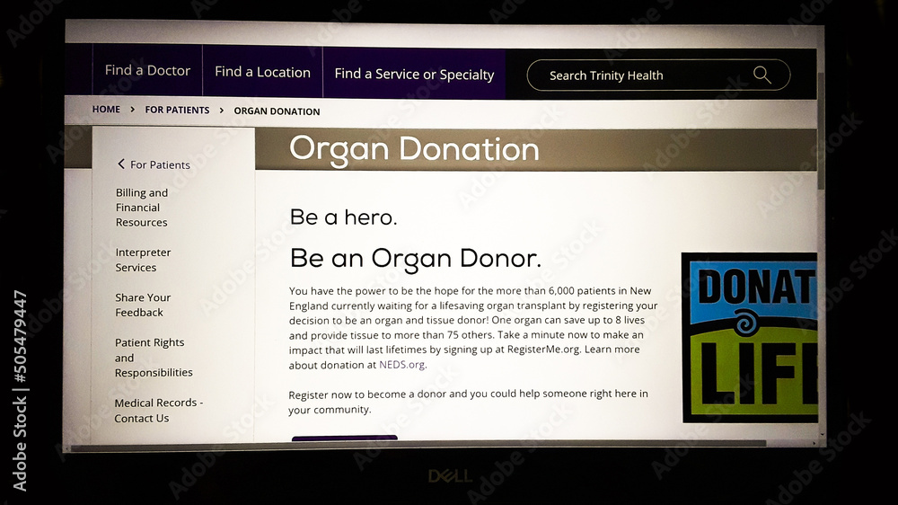 Organ Donation Website on the Internet - May 17, 2022 Stock Photo | Adobe Stock