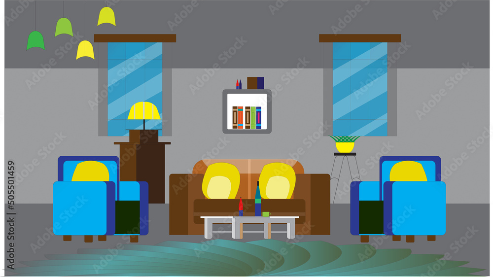 This is a living room design in this file. You can customize it in ...