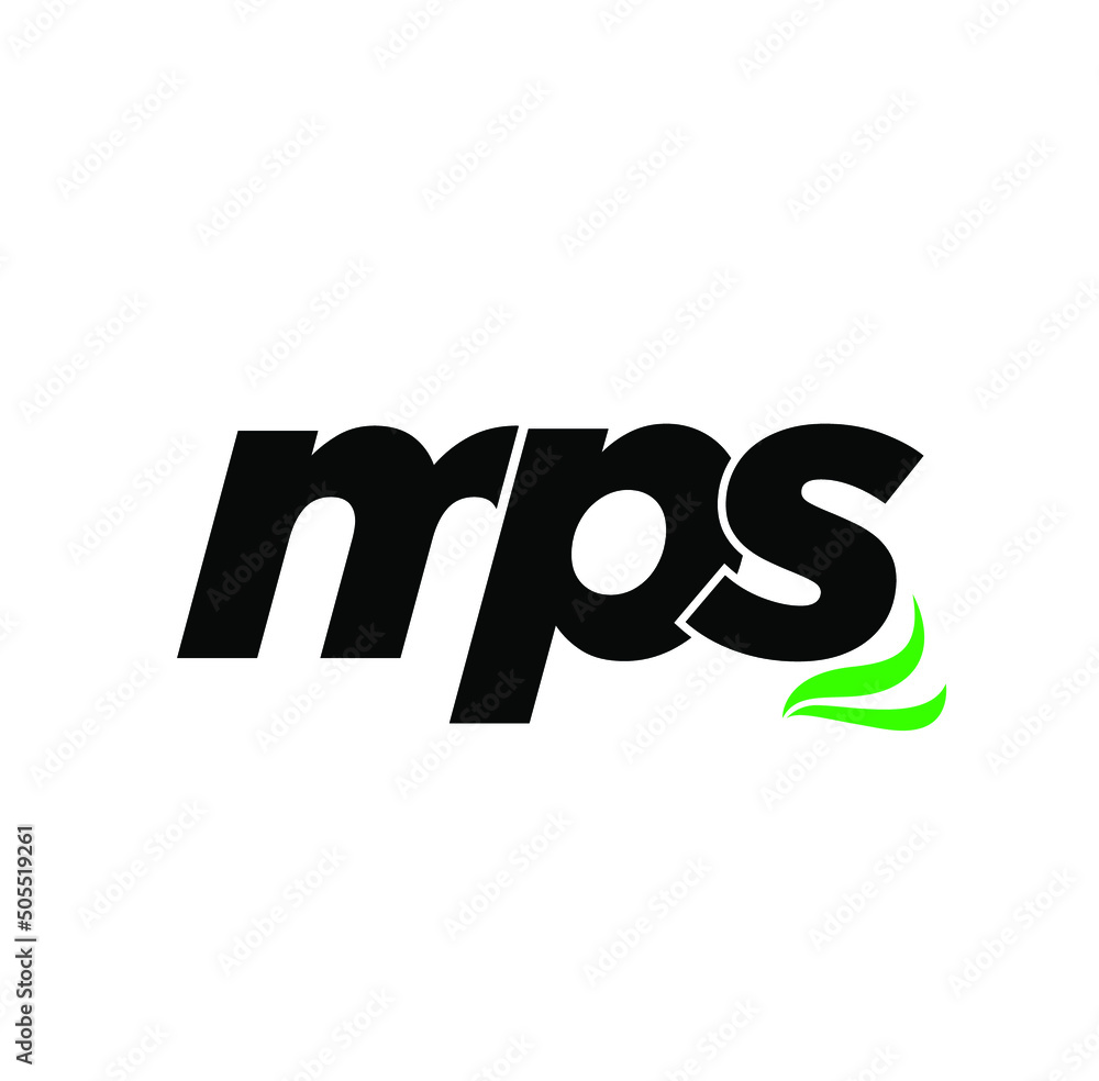 Vector illustration of a monogram of the initial letters of the MPS ...