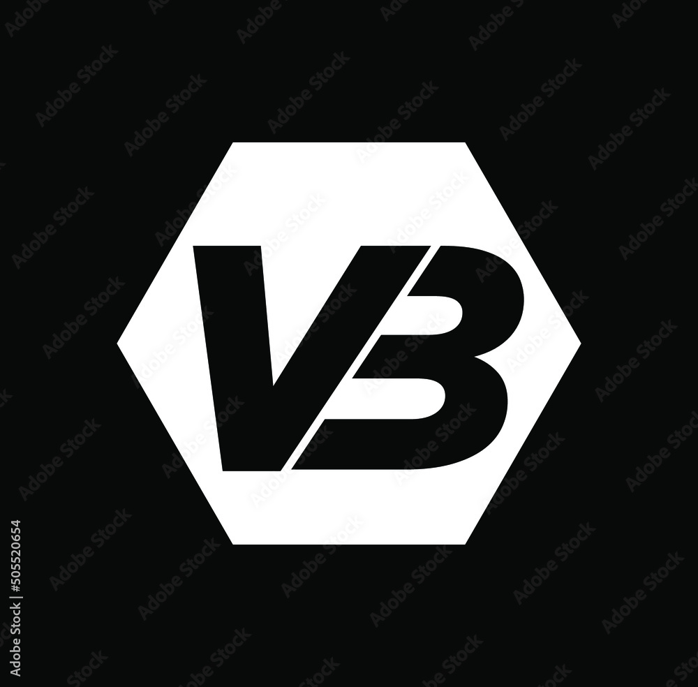 Vector illustration of a monogram of the initial letters of the VB ...
