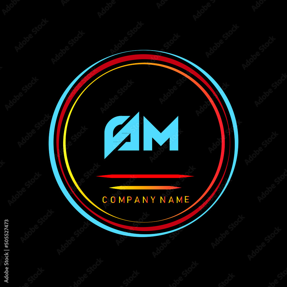 Initial SM Letter Linked Logo. SM letter Type Logo Design vector ...