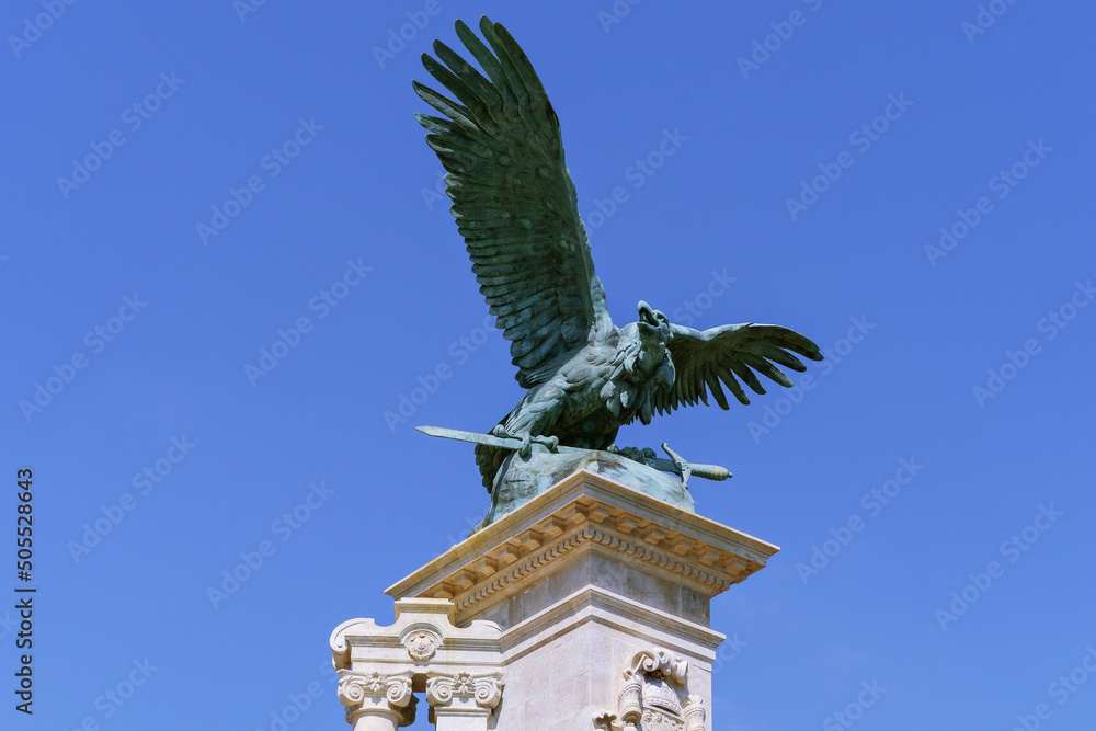 BUDAPEST, HUNGARY - April 21, 2022: The bronze statue of the ...