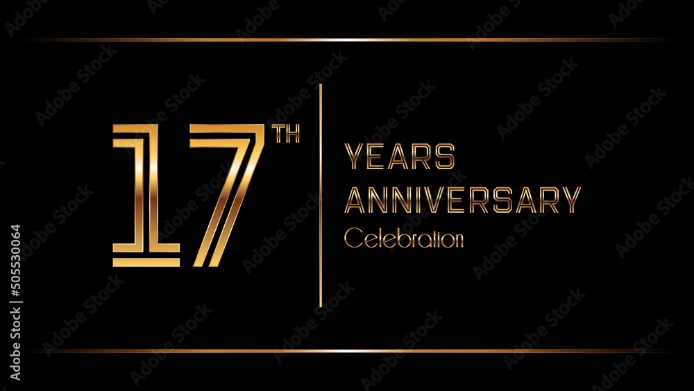 17 Years Anniversary logotype. Anniversary celebration template design ...