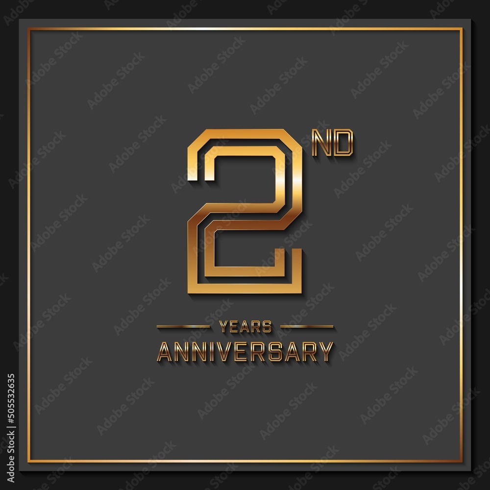 2 Years Anniversary logotype. Anniversary celebration template design ...