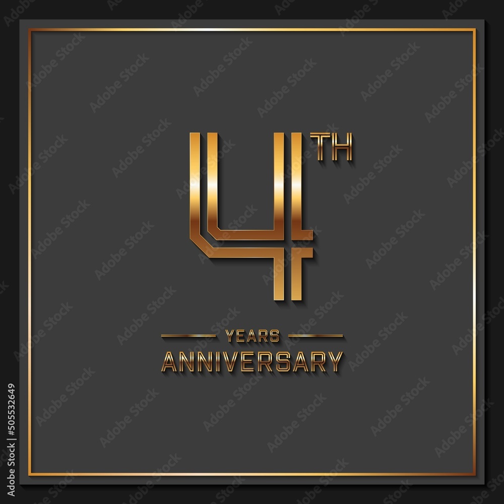 4 Years Anniversary logotype. Anniversary celebration template design ...