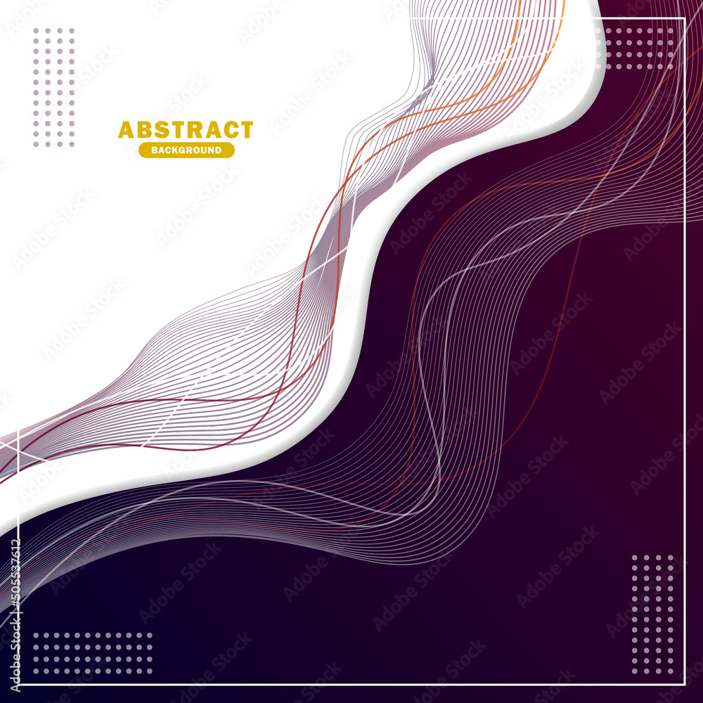 Purple and White Background with Dynamic Line Wave. Abstract background ...